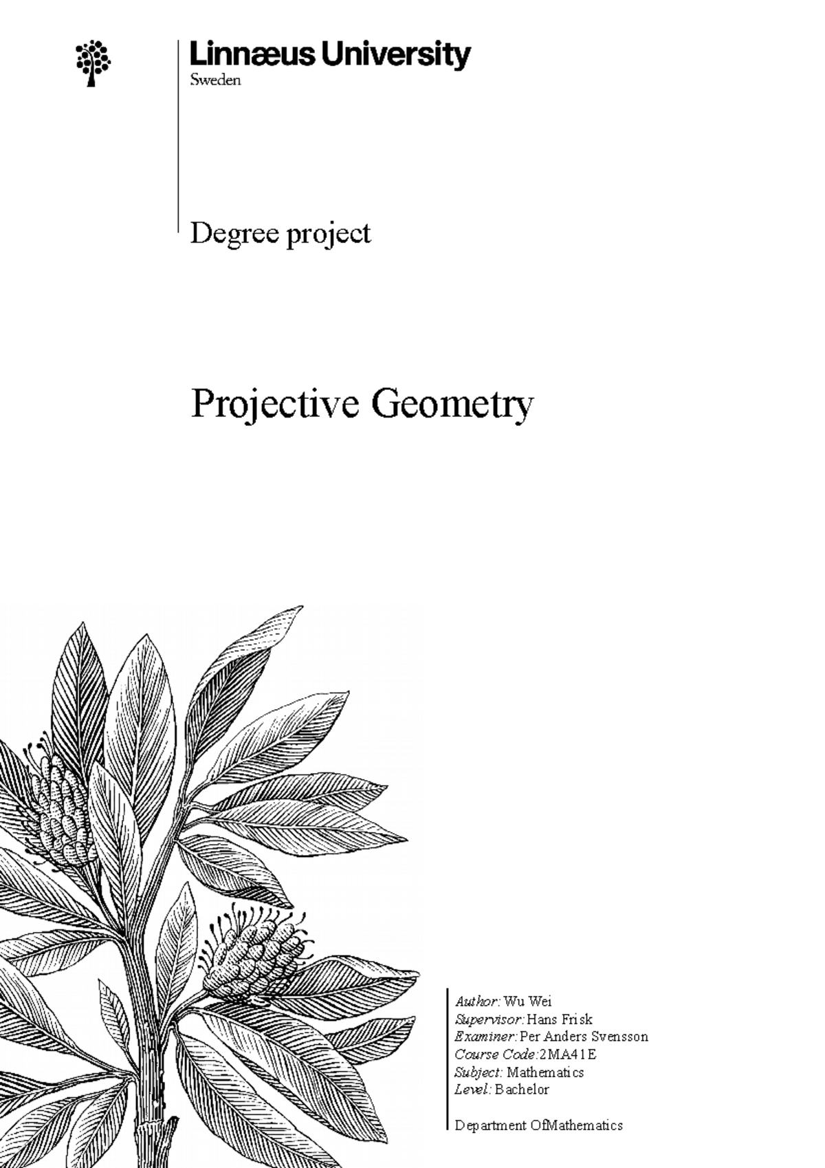 Projective geometry - Modern geometry - TSU - Studocu