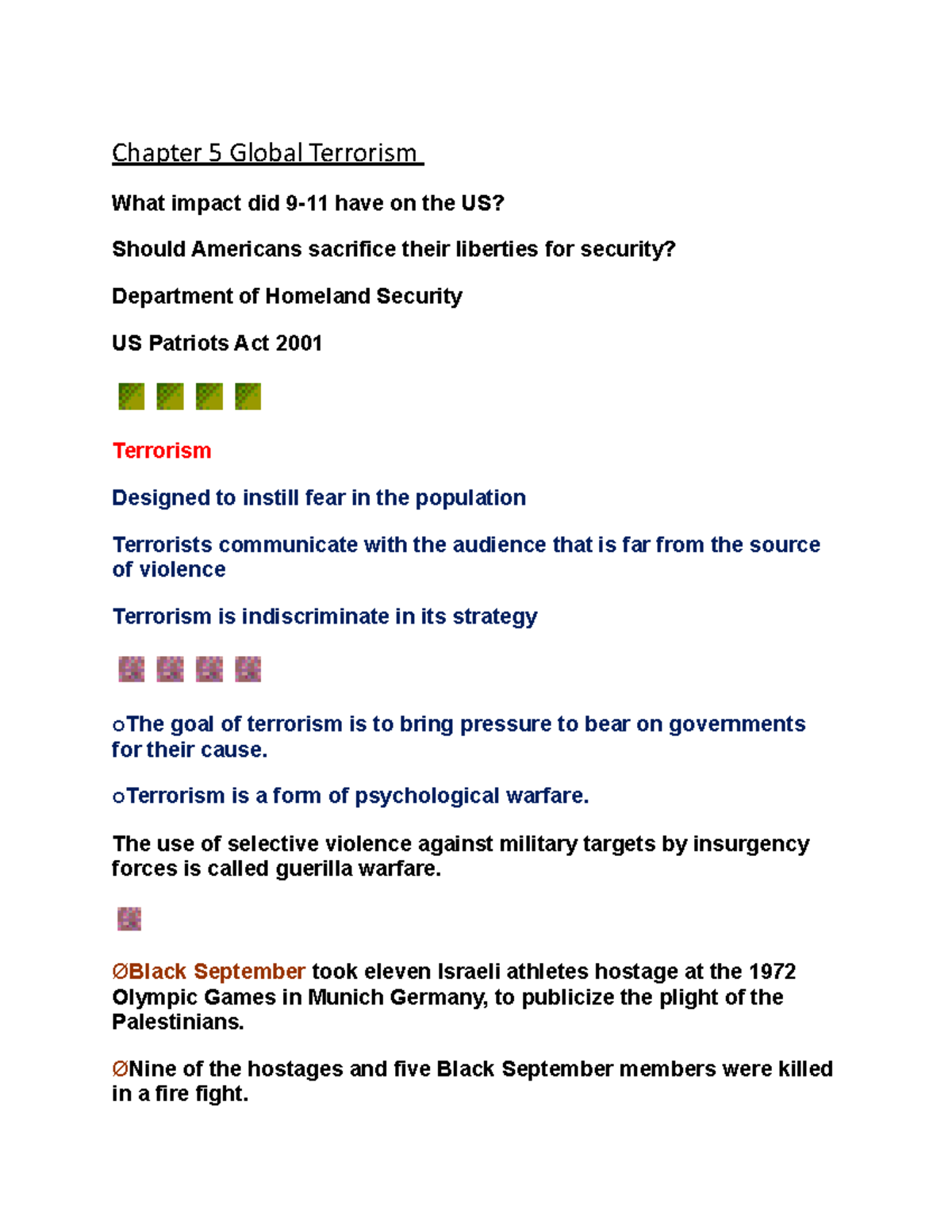 Global Issues Chapter 5 Global Terrorism - Chapter 5 Global Terrorism ...