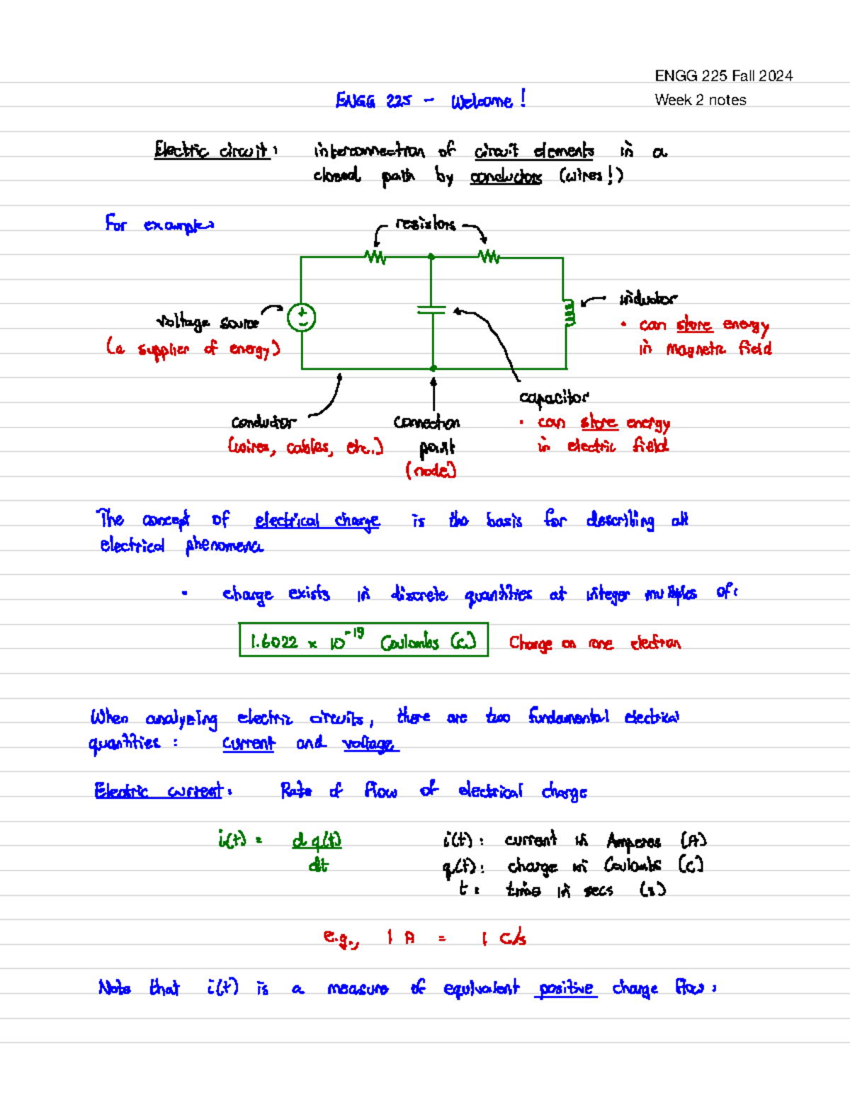Week 2 Lecture Notes - ENGG 225 Fall 2024 ENGG 225-Welcome! Week 2 ...