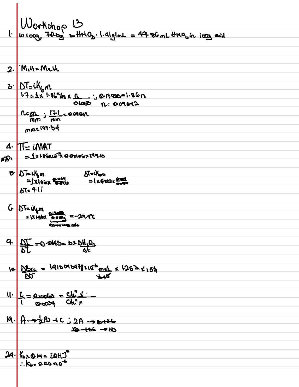 Che 132 Workshop 13 - Workshop 13 1 in 100g , 70. 39 i HNOy · 1. 41gImL ...