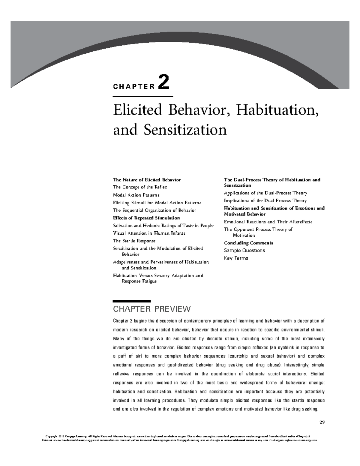 351 chapter 2 - CHAPTER 2 Elicited Behavior, Habituation, and ...