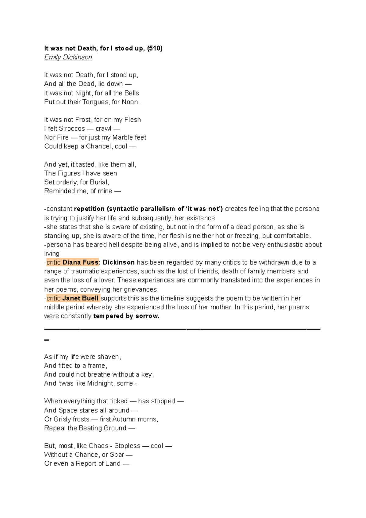 19) It was not Death, for I stood up, (510) - It was not Death, for I ...