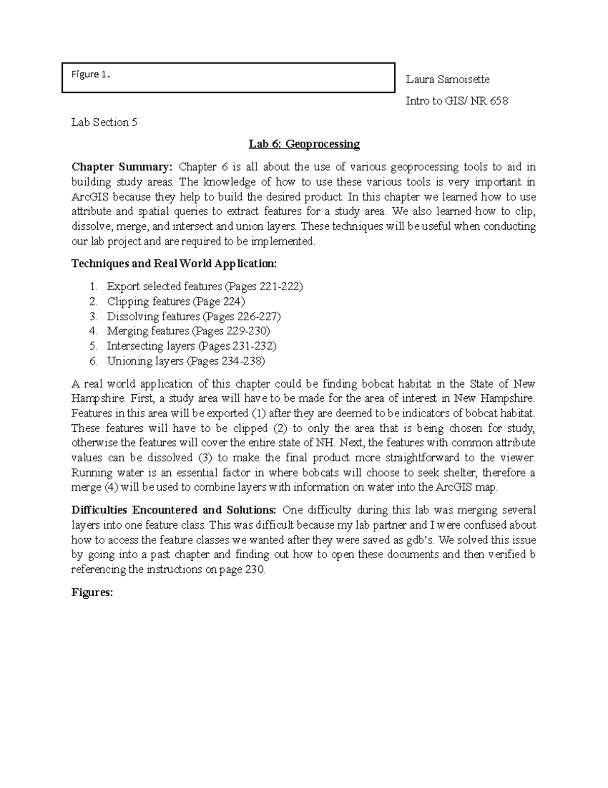 GIS lab 6 geoprocessing - Figure 1. Laura Samoisette Intro to GIS/ NR 658 Lab Section 5 Lab 6 ...