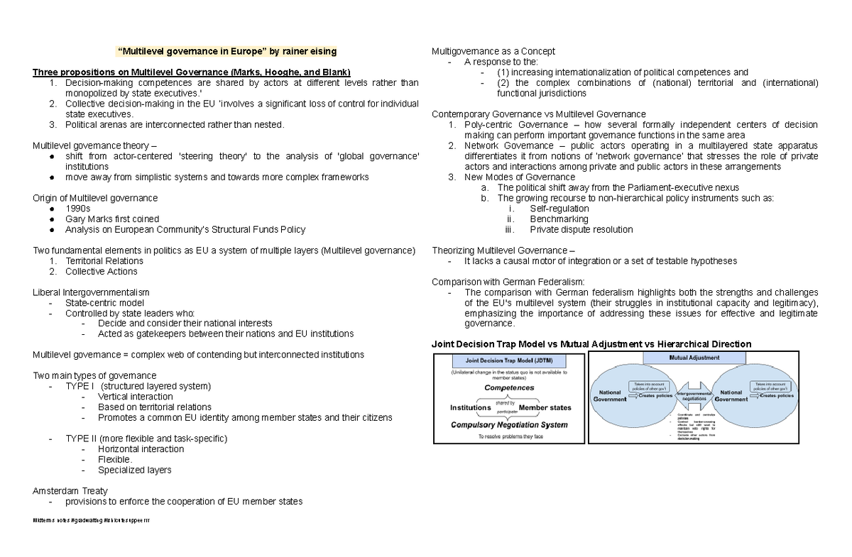 Essential Topics Govses MOD 4 - “Multilevel governance in Europe” by ...