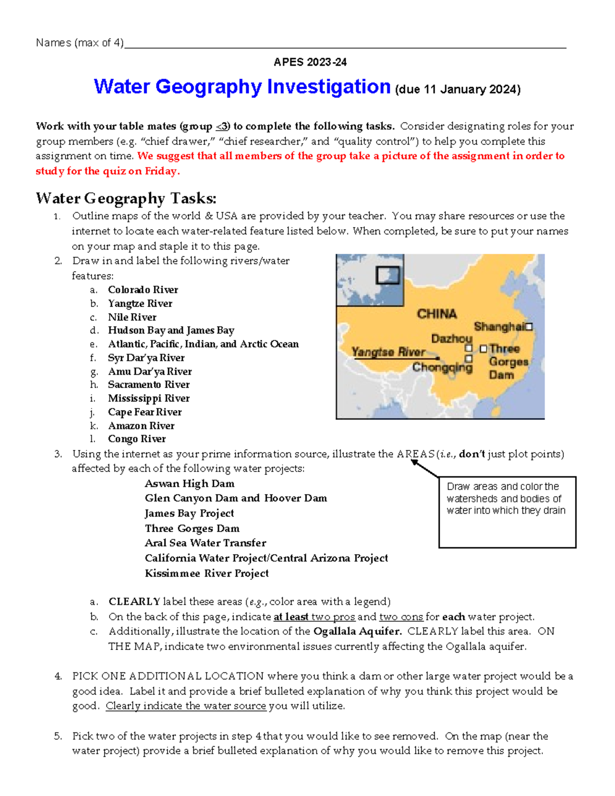 Copy of APES-Water Geography 2023-24 - Names (max of - Studocu