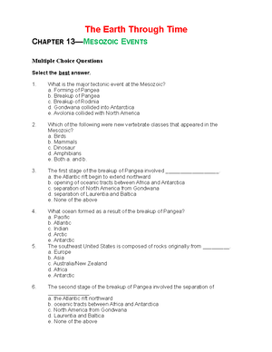 Ch14 Life of the Mesozoic Notes - The Earth Through Time CHAPTER 14 ...