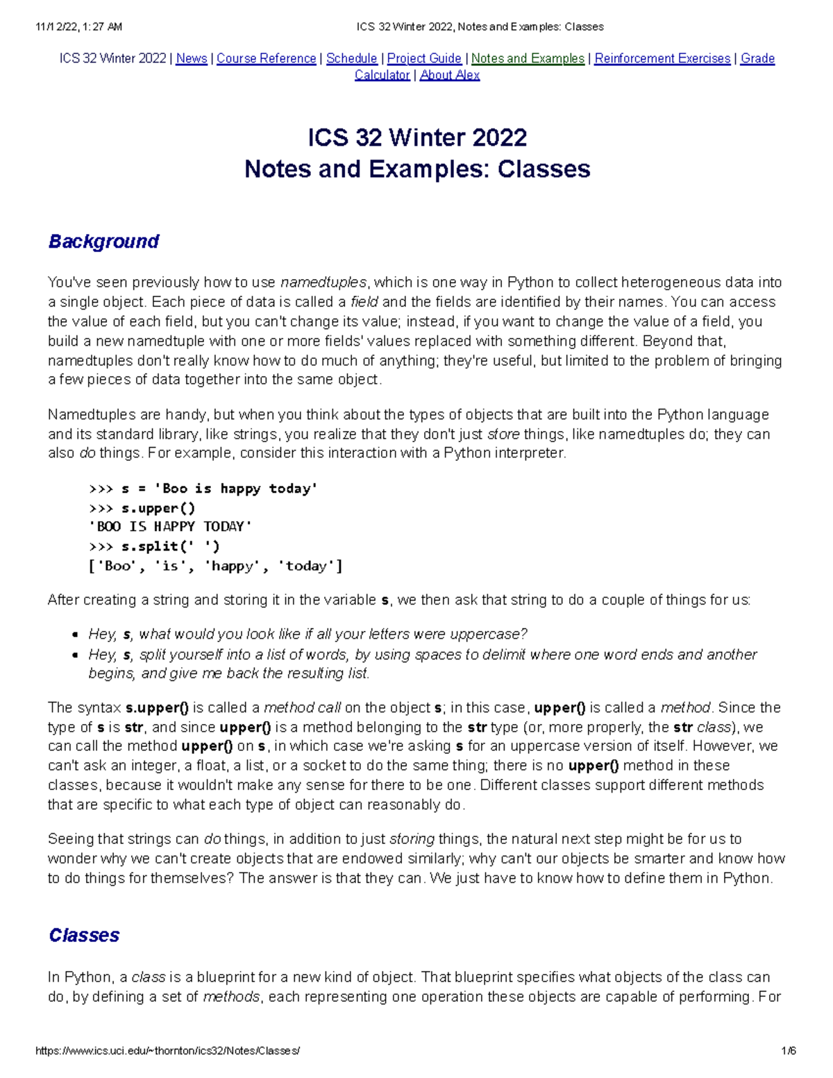 ICS 32 Winter 2022, Notes and Examples Classes - ICS 32 Winter 2022 ...