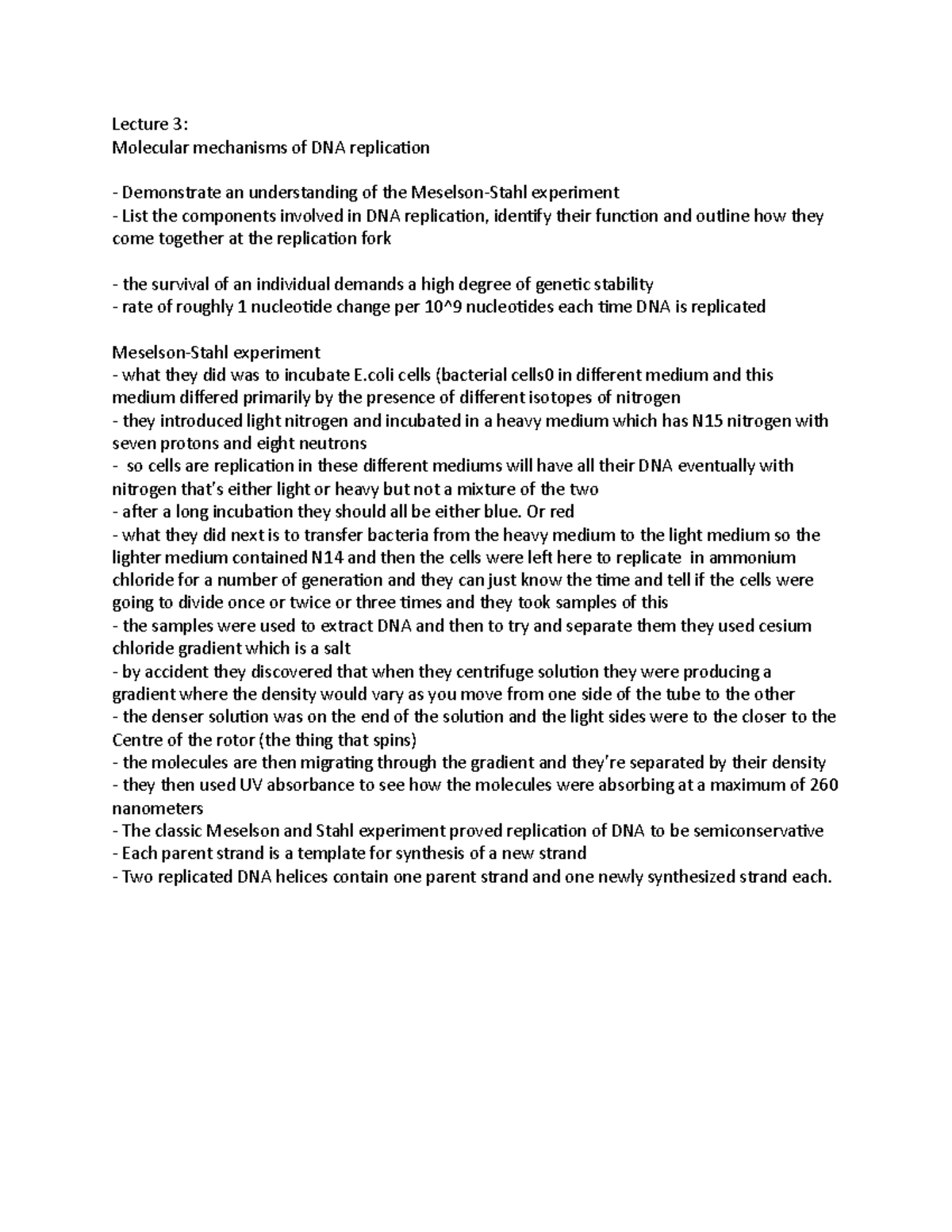 Week 2 - lecture slides and notes - Lecture 3: Molecular mechanisms of ...