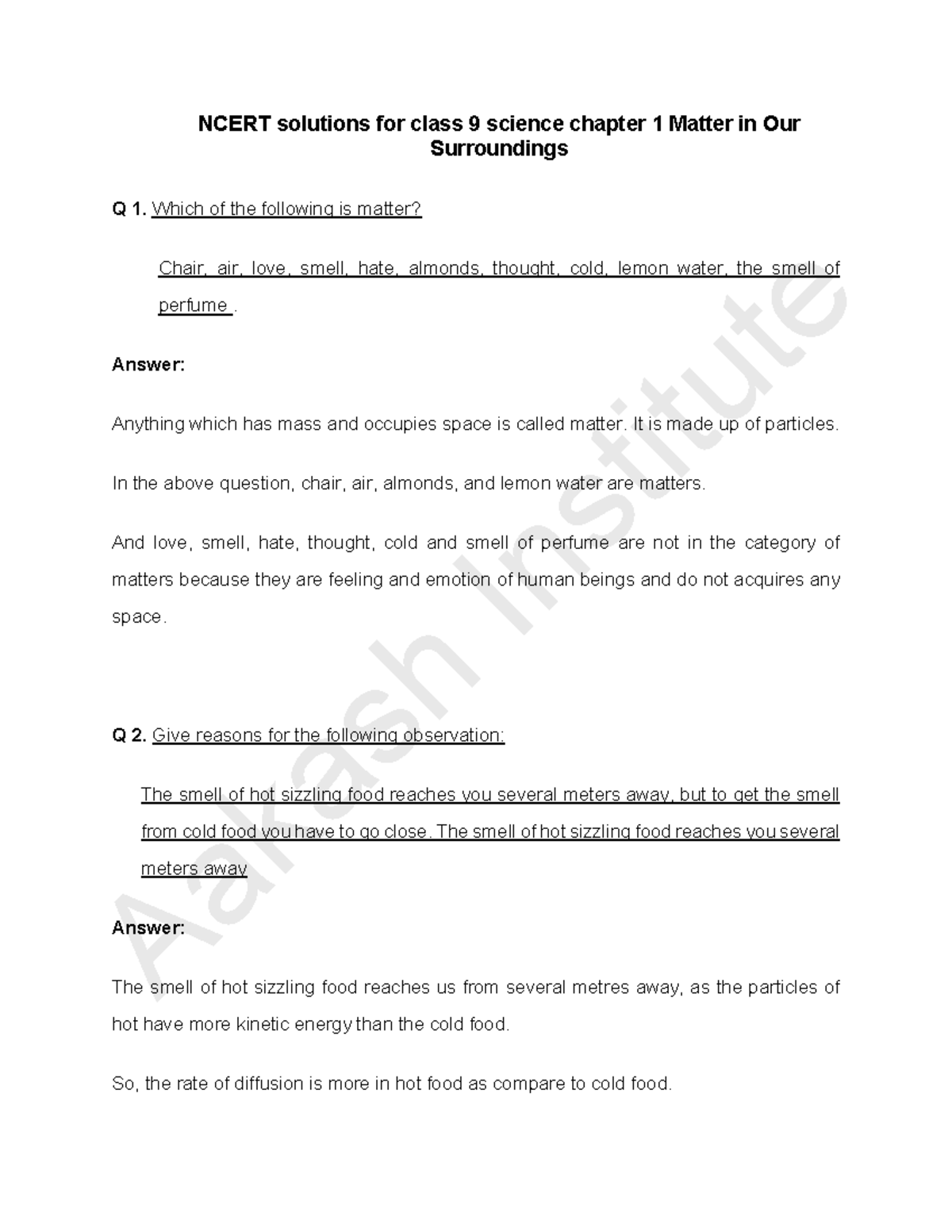 Ncert-solutions-class-9-science-chapter-1-matter-in-our-surroundings 0 - The Art of Being happy ...