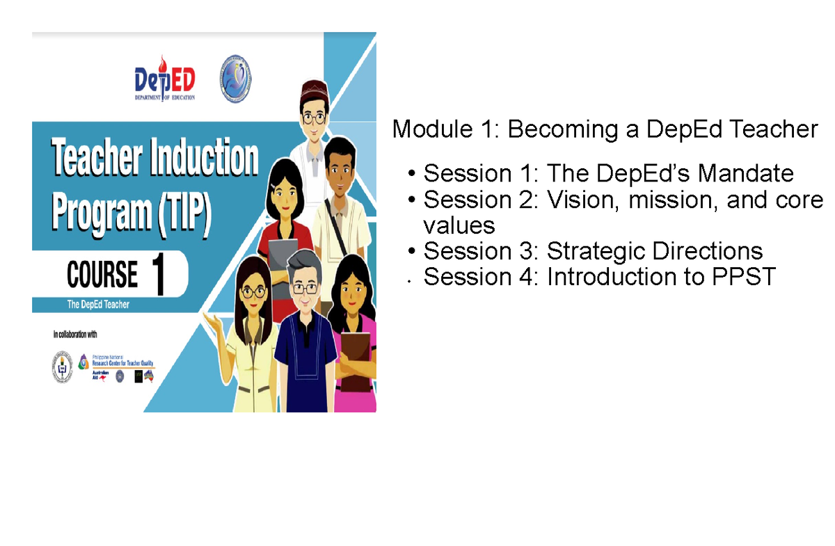 TIP-Module 12 - adad - Module 1: Becoming a DepEd Teacher Session 1 ...