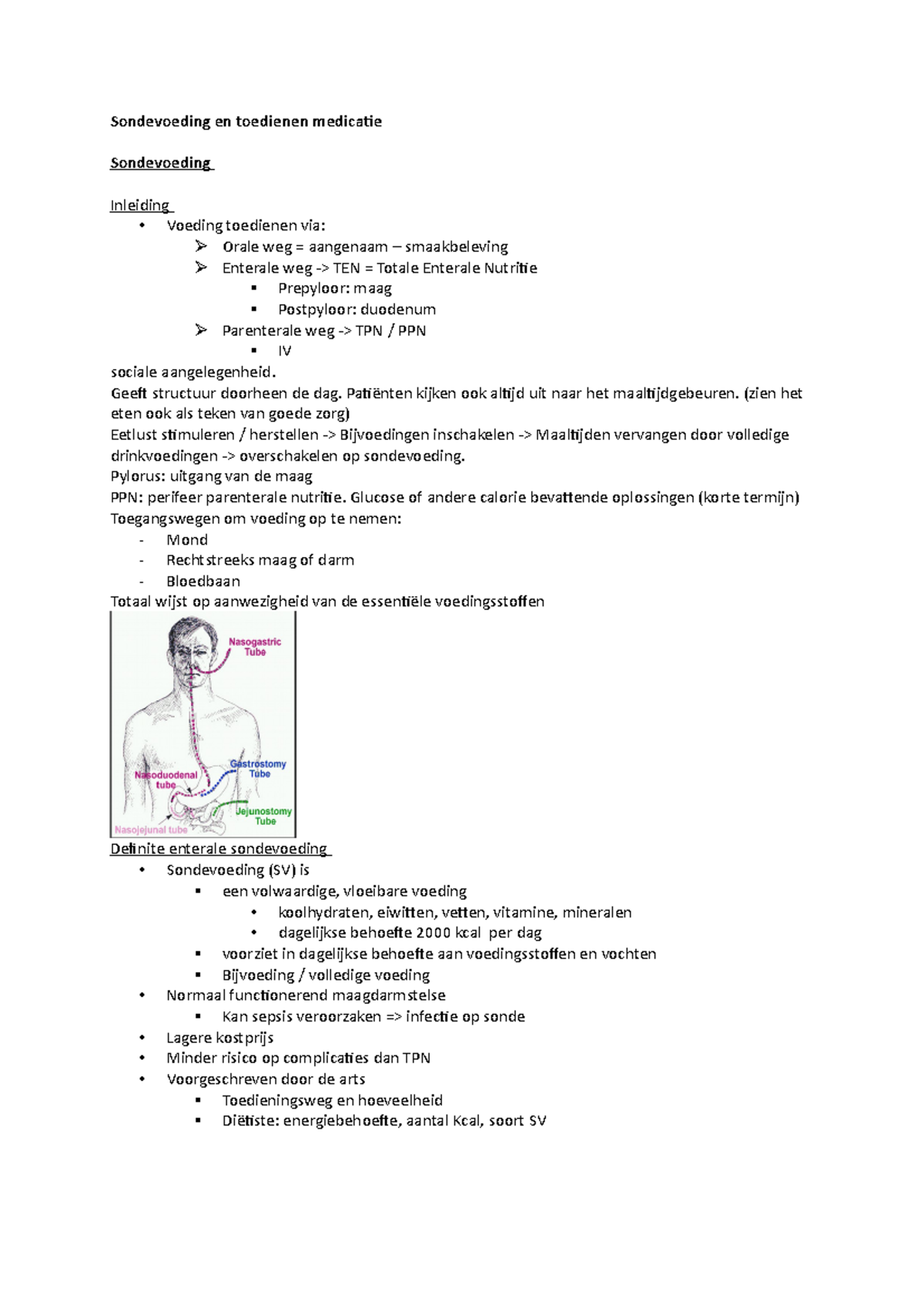 Hoorcollege 2 - gastro-entero - Sondevoeding en toedienen medicatie ...