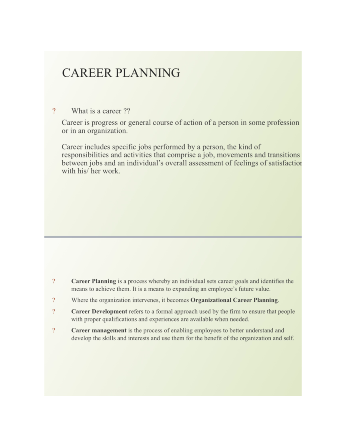 Career Planning - Human Resource Management - Studocu