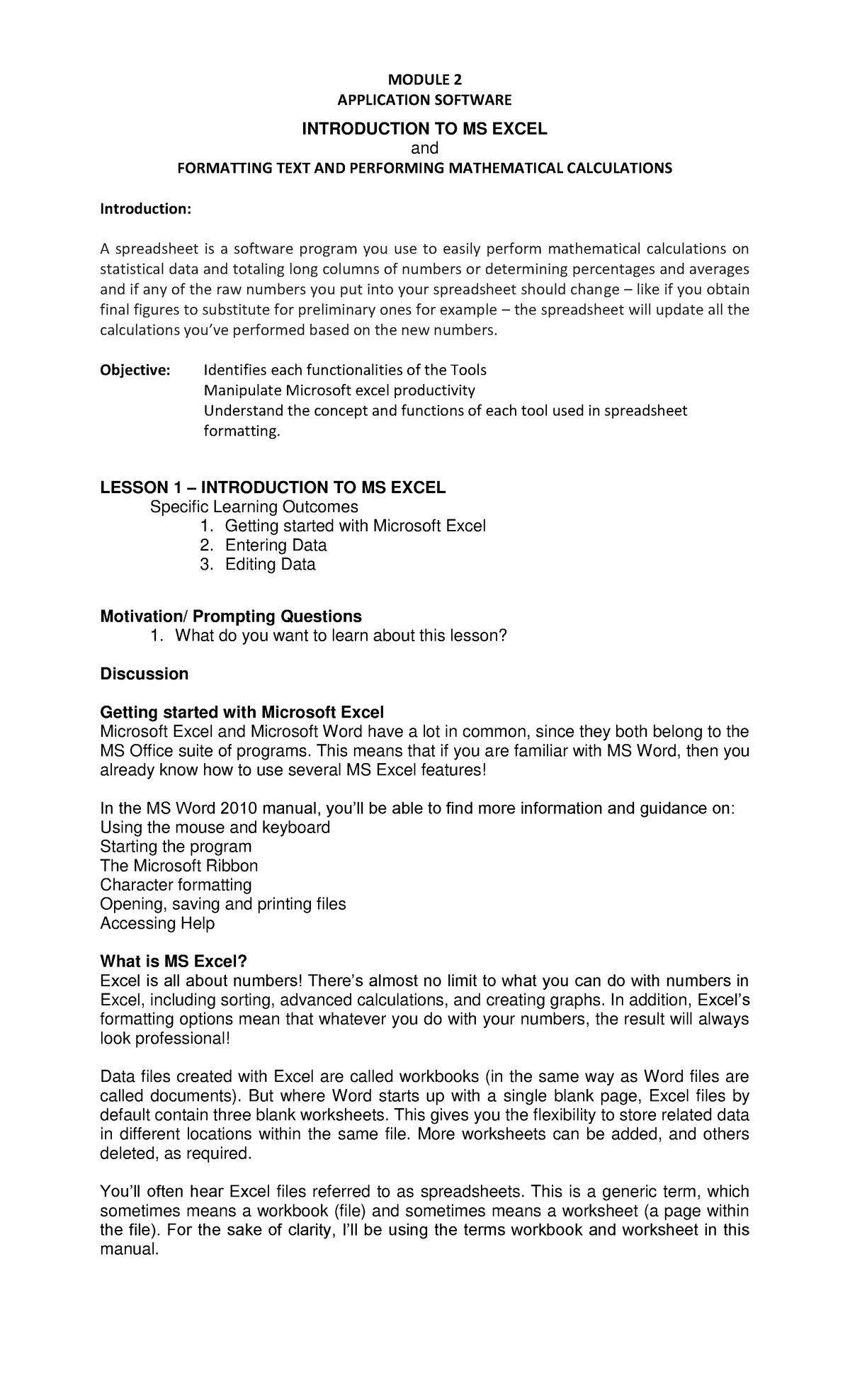 COMP2-Module-2 - This would help you in learning about computers as a ...