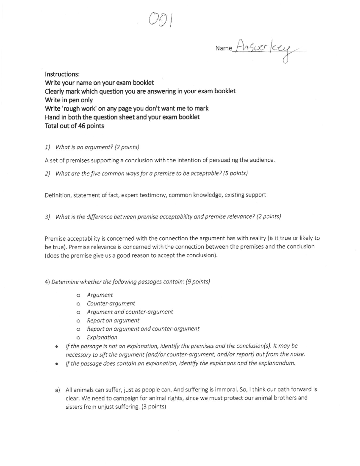 Exam January 2019, questions and answers - 06?} Name [ﬁlliﬁtﬂ /C (32 ...