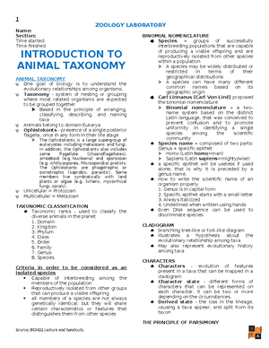 Zoology Laboratory ACT12 Reptiles - 1 ZOOLOGY Name: Section: Time ...