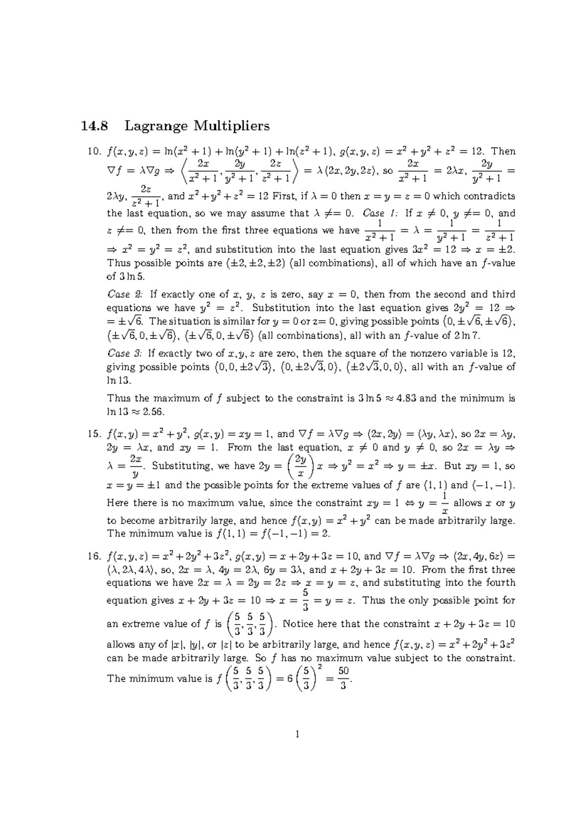 14.8 Solutions - Geye7e7e73hh3g3hĝ e r r r r r r r r rhrj - 14 Lagrange ...
