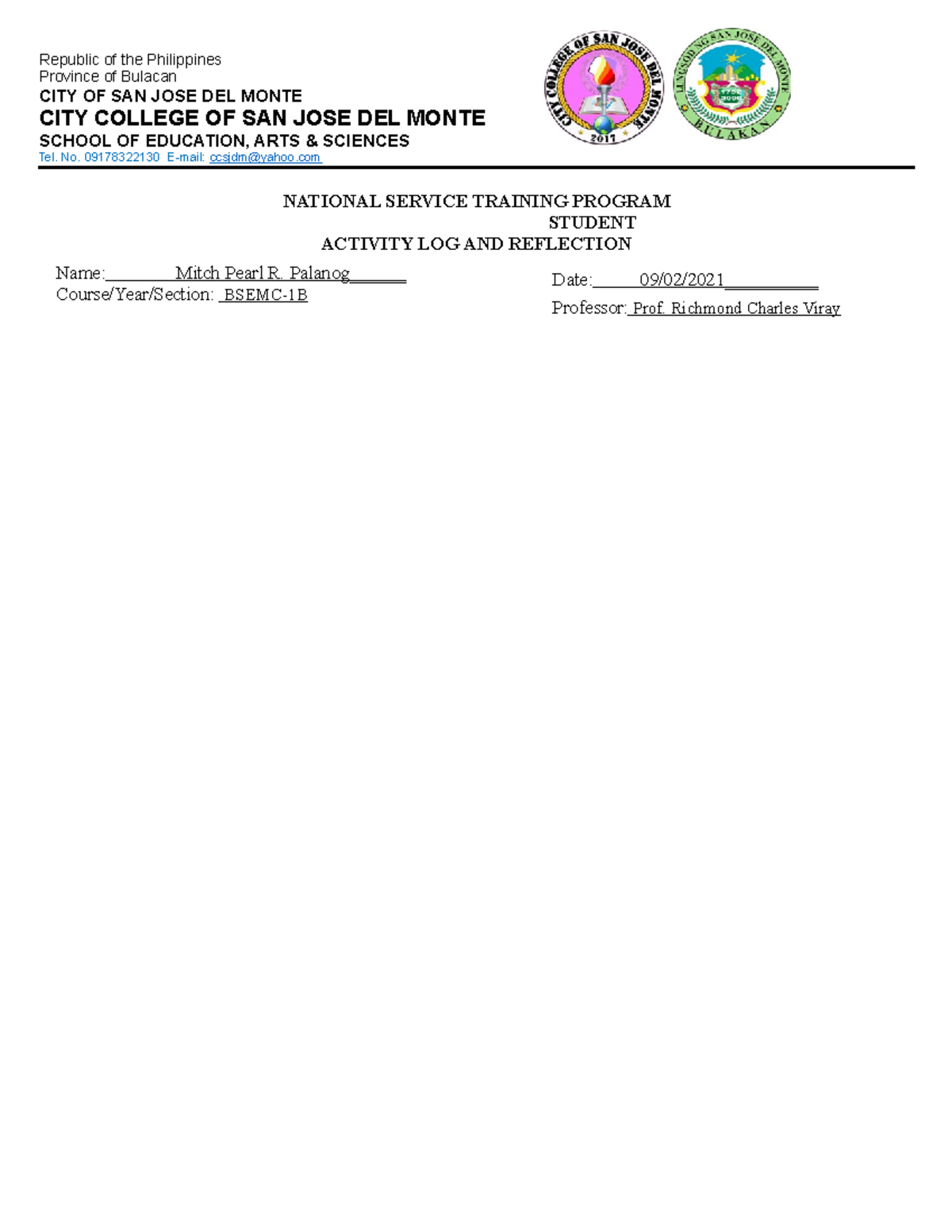 National Service Training Program (NSTP) Orientation - Republic of the ...