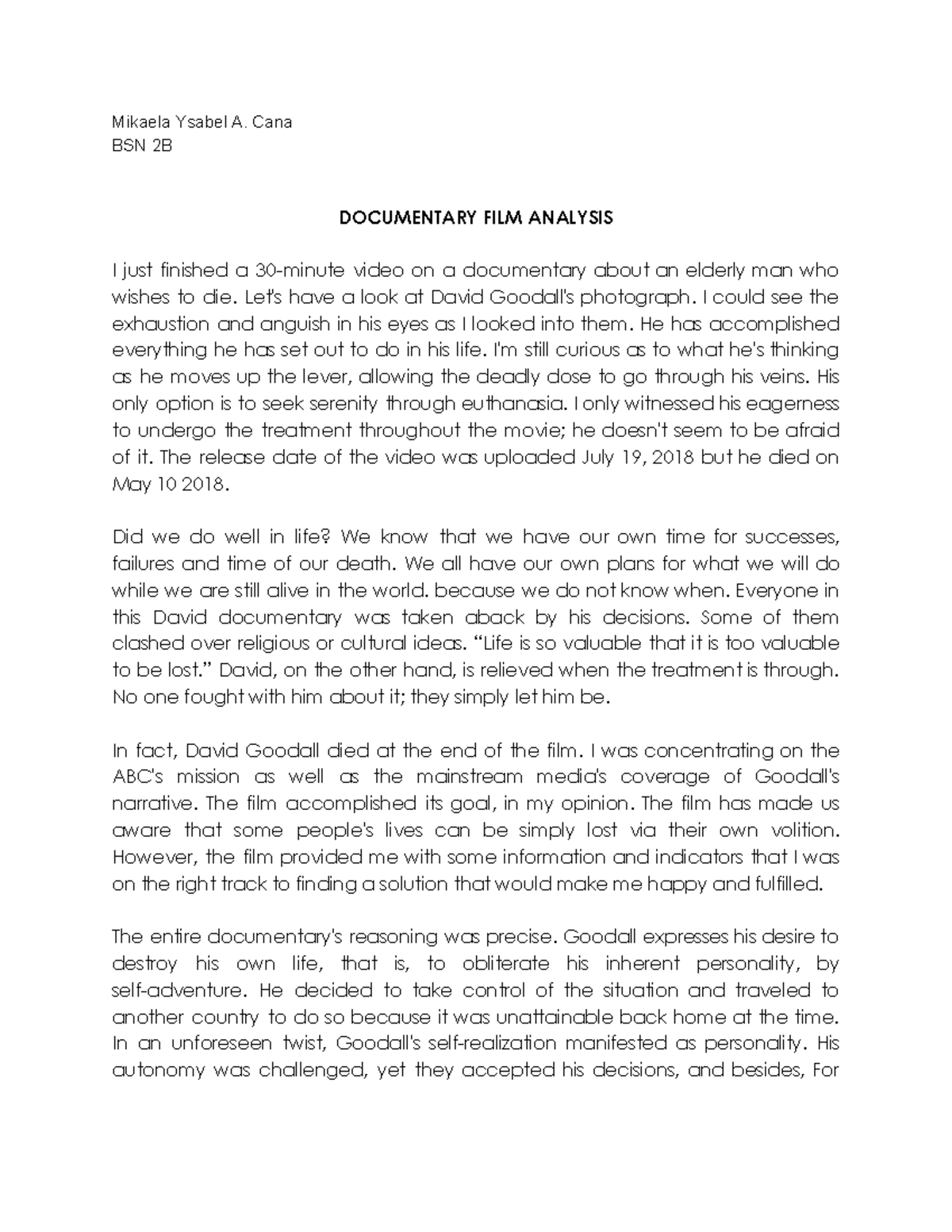 Untitled document - NURSES - Mikaela Ysabel A. Cana BSN 2B DOCUMENTARY ...