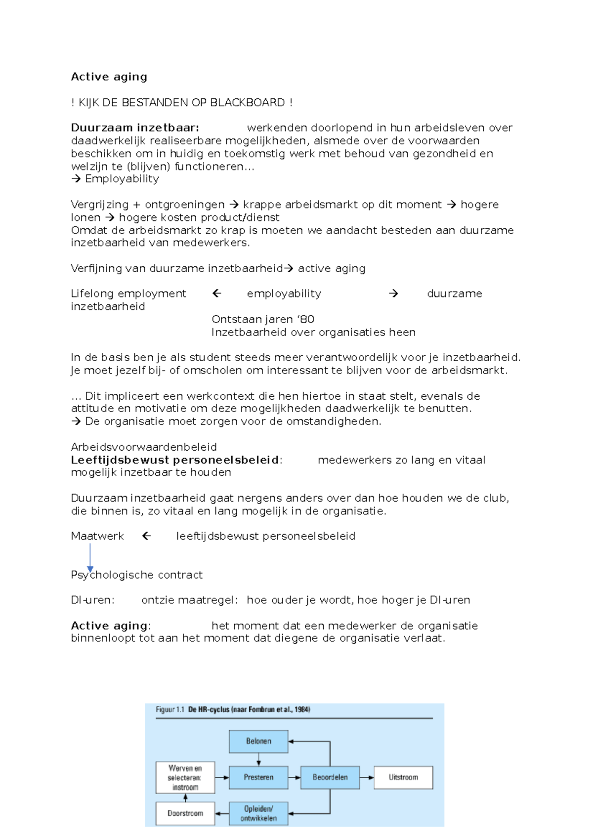 Aantekeningen week 3 - Active aging ! KIJK DE BESTANDEN OP BLACKBOARD ...