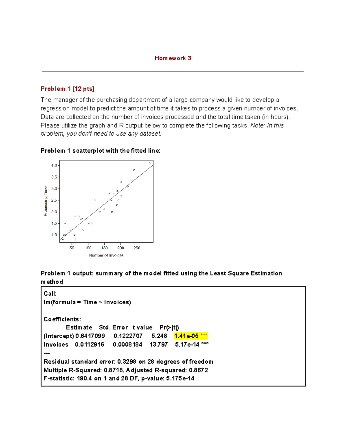 STAT 3032 HW3 - Homework and their solutions from Vandenberg's class - Homework 3 Problem 1 [12 ...