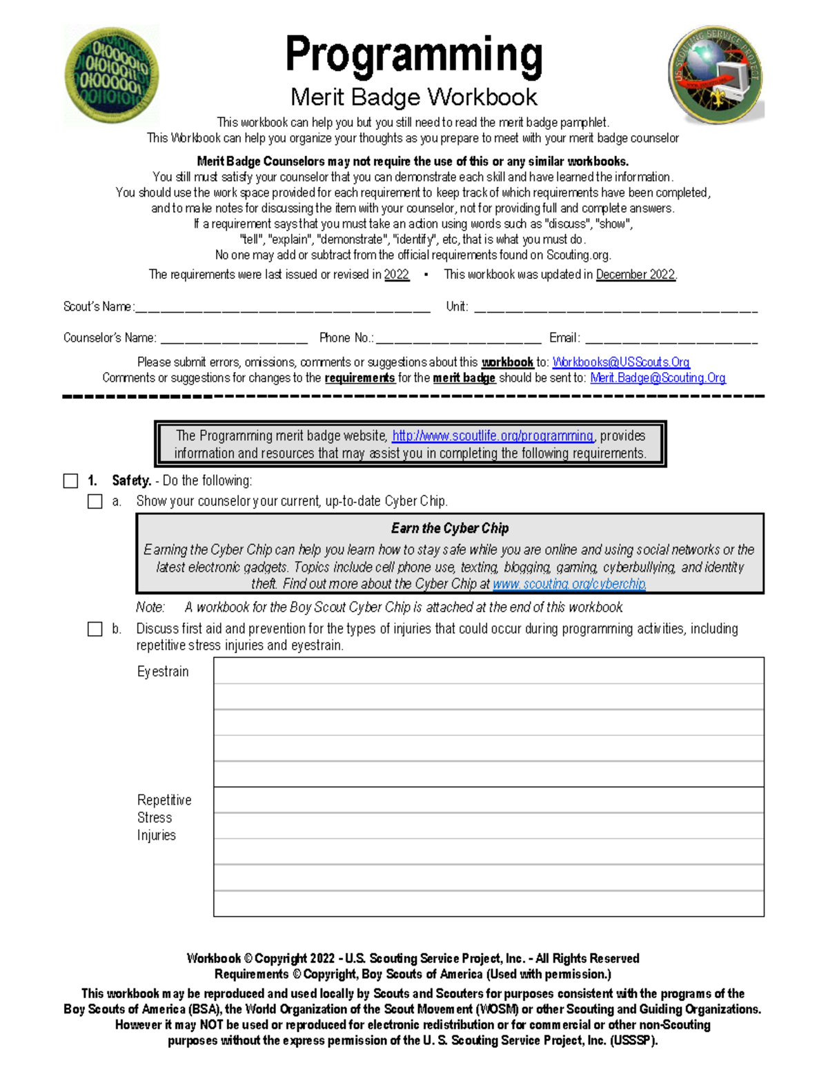 Boy Scouts Programming Merit Badge answers and questions - Programming ...