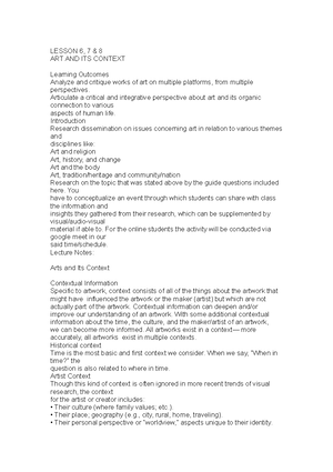 Contemporary arts practices - LESSON 7 Week 6 Contemporary Art ...