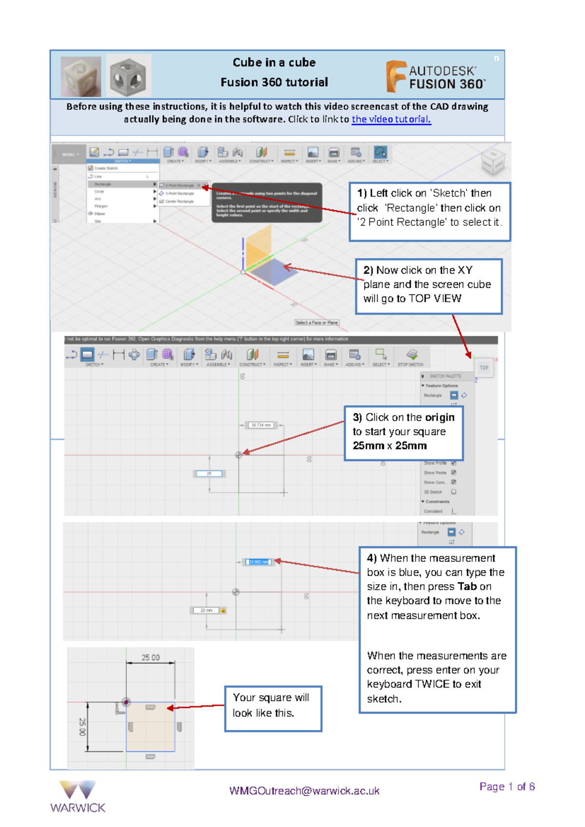 Joel Mishama - cube in cube fusion tutorial - Page 1 of 6 n Before ...