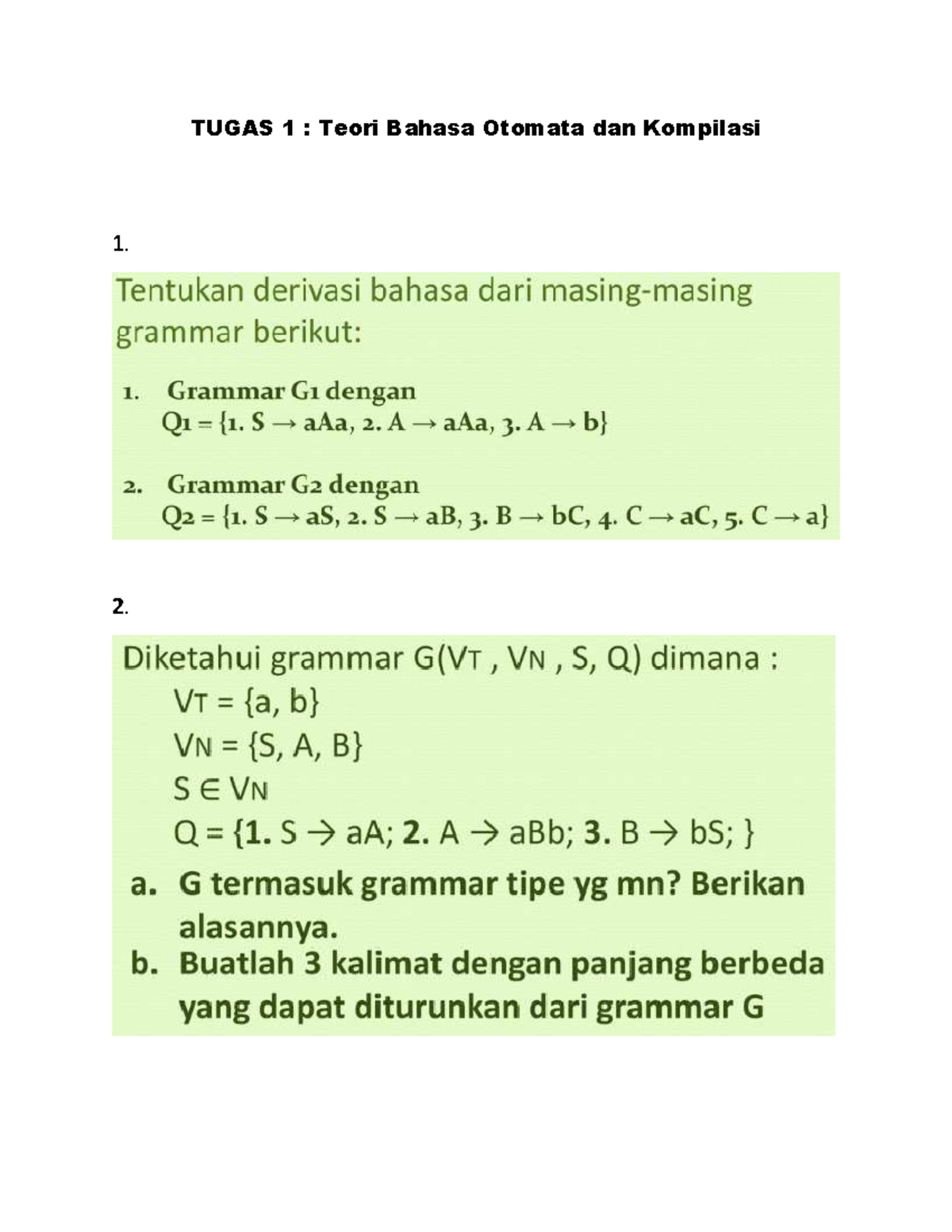 Tugas I Teori bahasa Automata - TUGAS 1 : Teori Bahasa Otomata dan ...