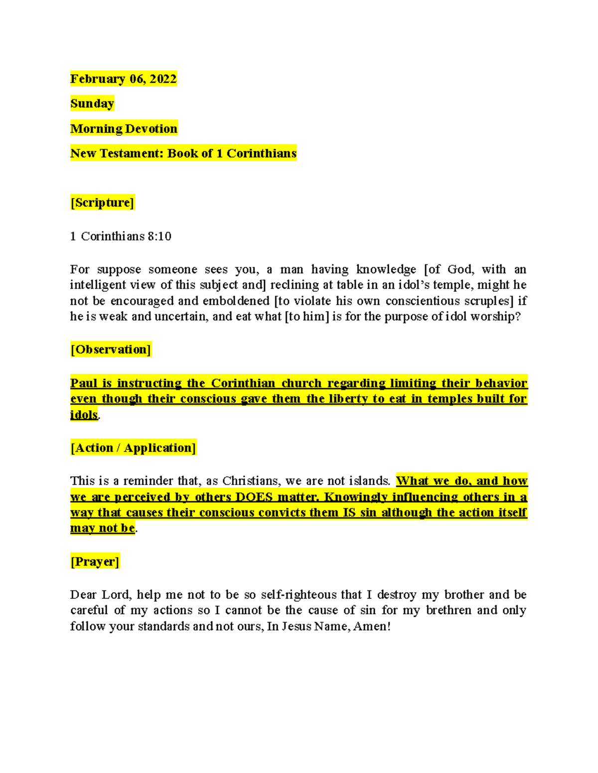 Devotion from February 06, 2022 to February 12, 2022 - February 06 ...