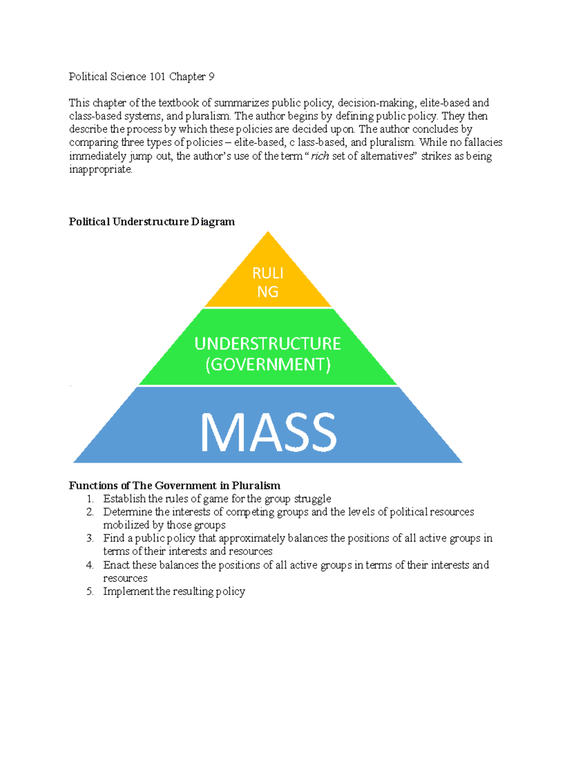 Political Science 101 Chapter 9 - Bellevue College - Political Science ...