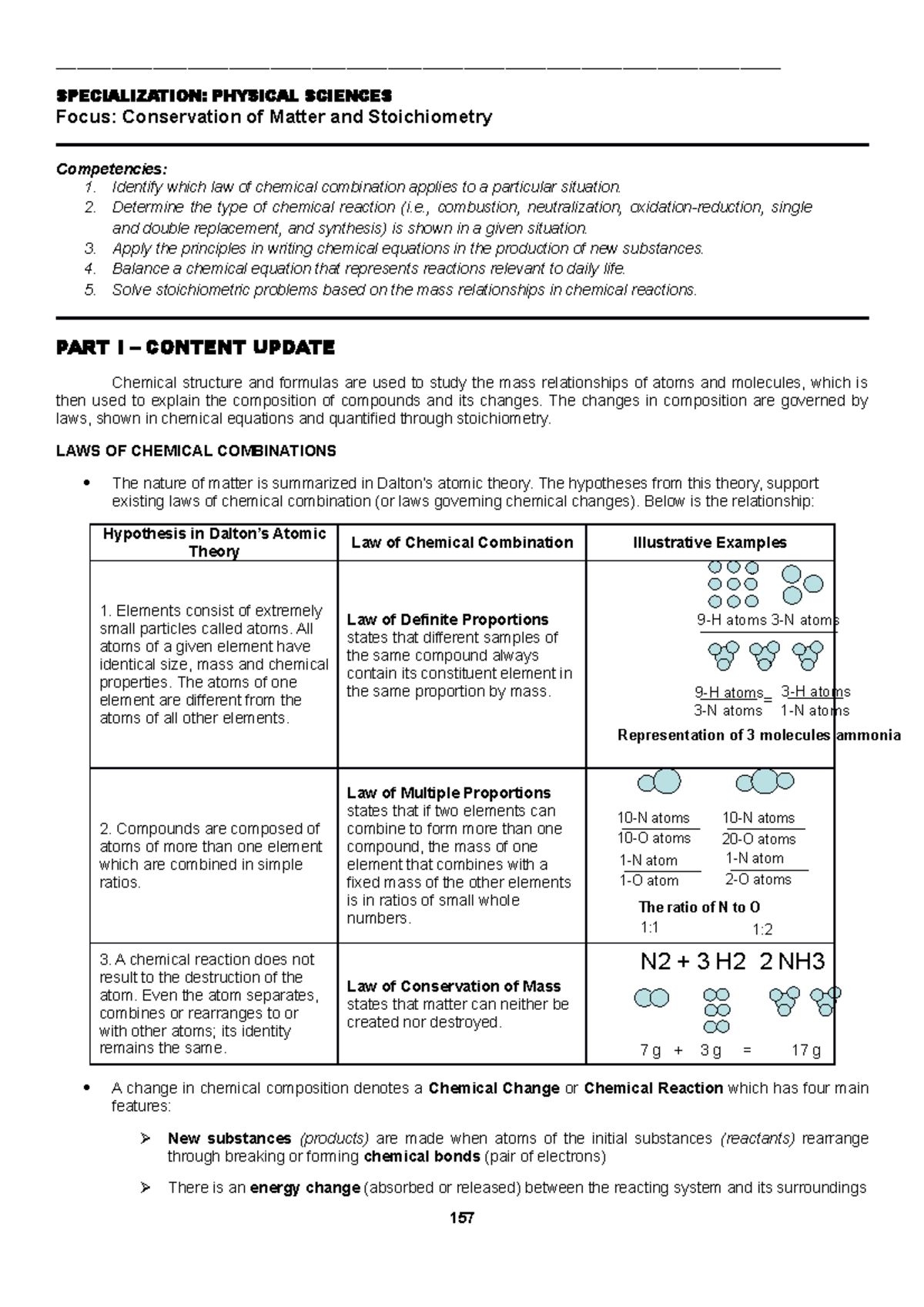 Physical science Conservatıon Of Matter And Stoıcheometry - 9-H atoms 3 ...