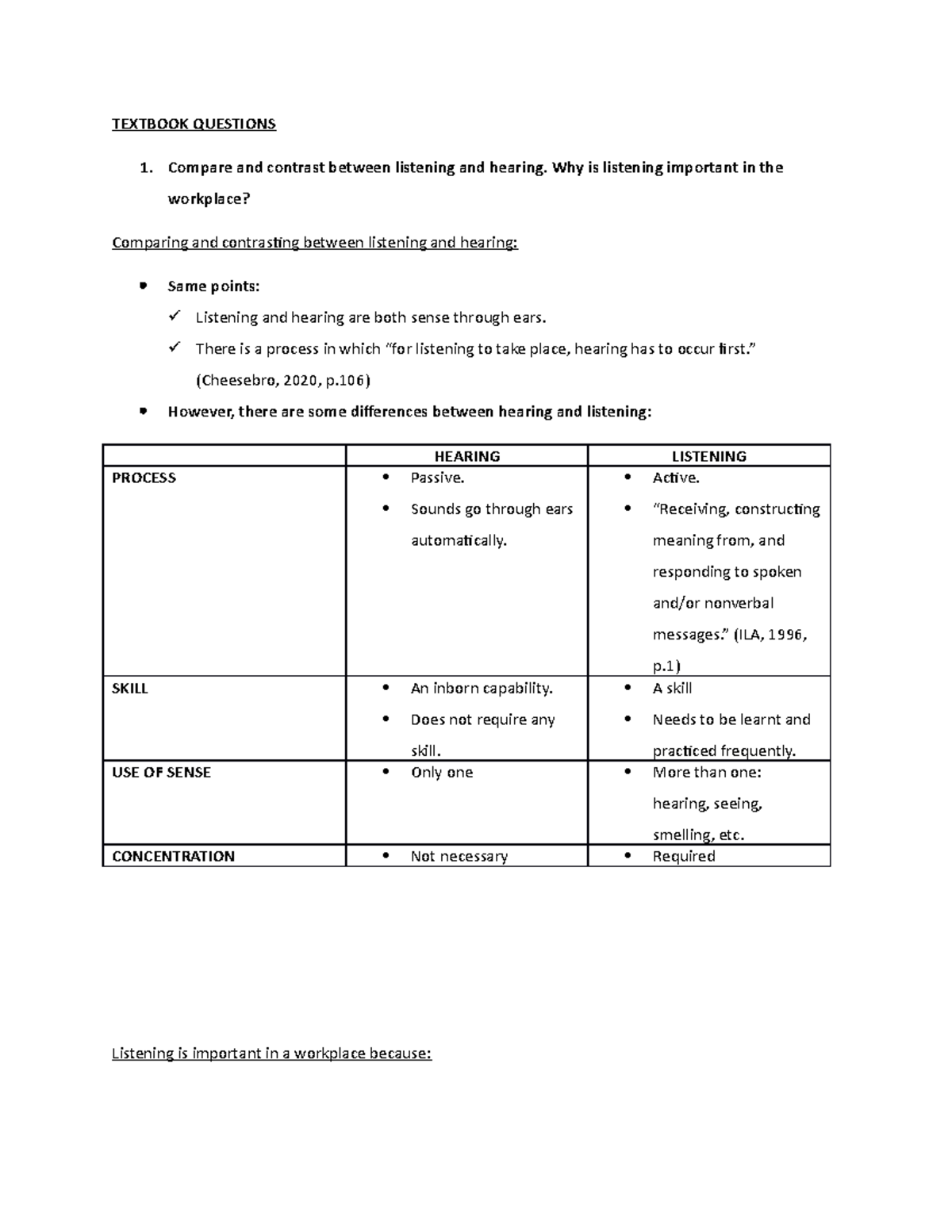 Portfolio 3 - nothing - TEXTBOOK QUESTIONS Compare and contrast between ...
