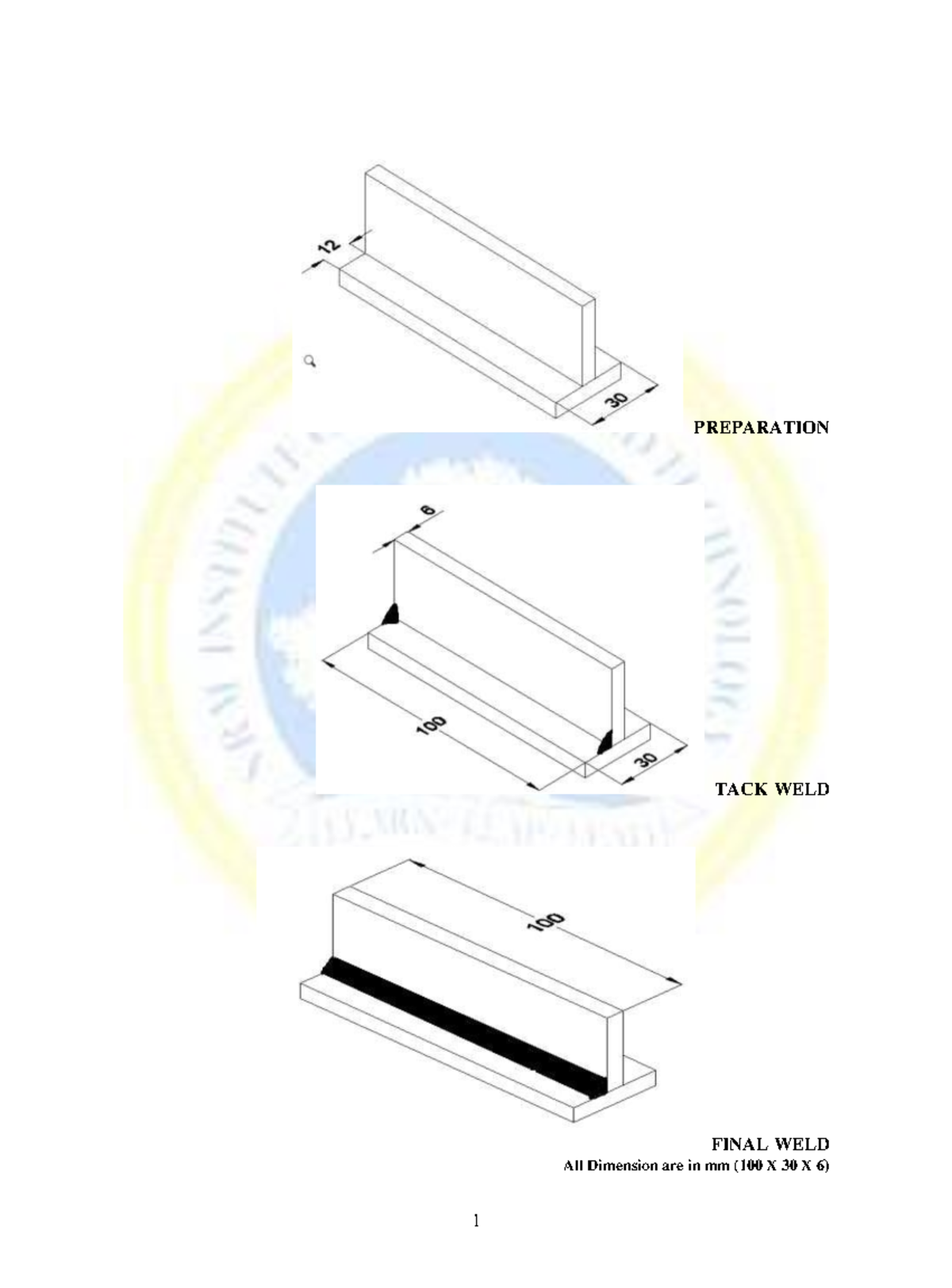 Ex No -3 MIG Welding (GMAW) - Tee joint (akhil) - PREPARATION TACK WELD ...