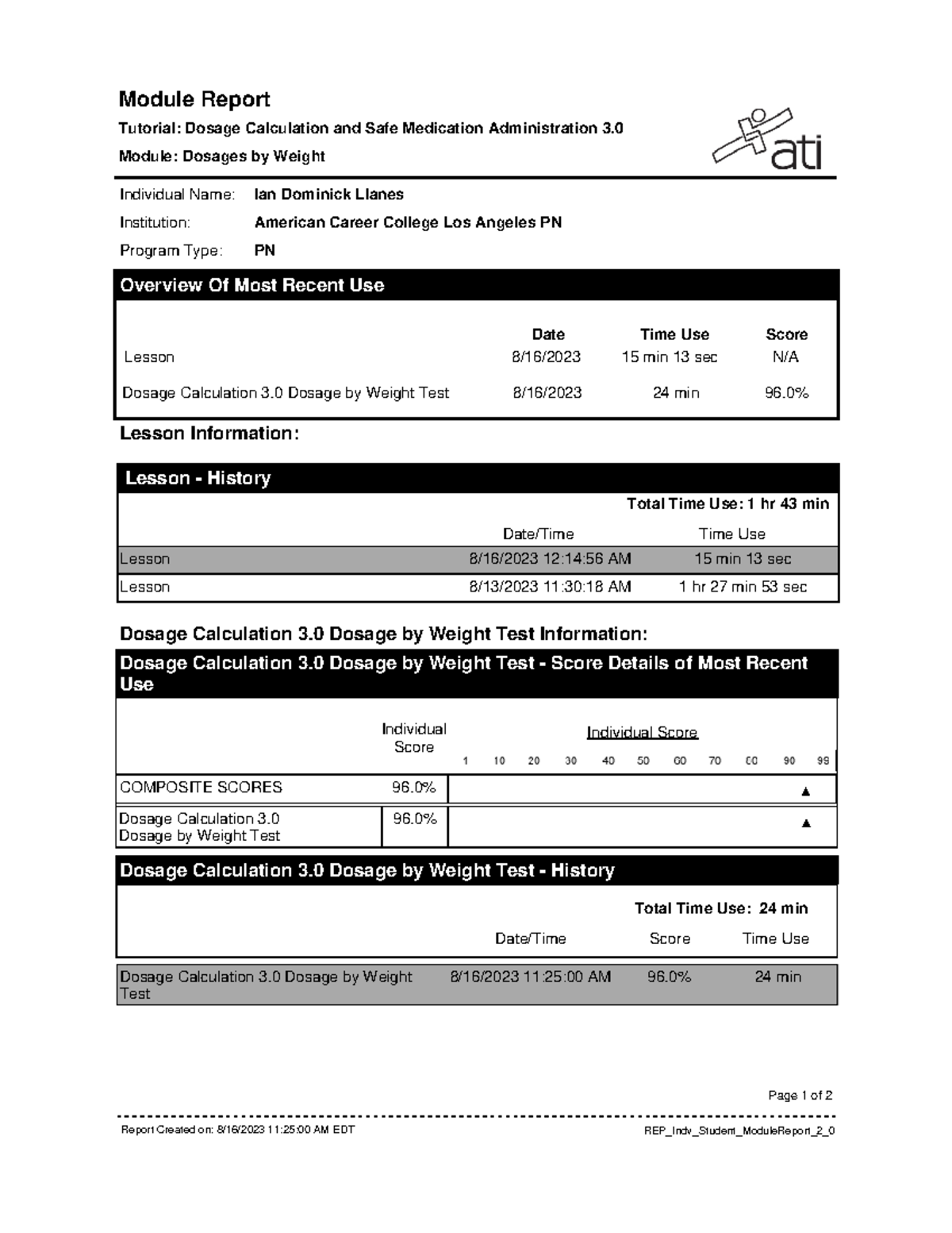 Report (16) - science - Module Report Tutorial: Dosage Calculation and ...