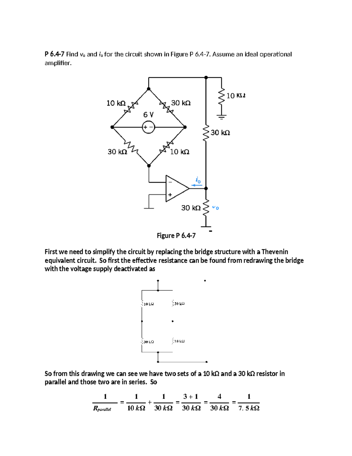 CH06P04D07 - lecture3 - P 6-7 Find v o and i o for the circuit shown in Figure P 6-7. Assume an ...