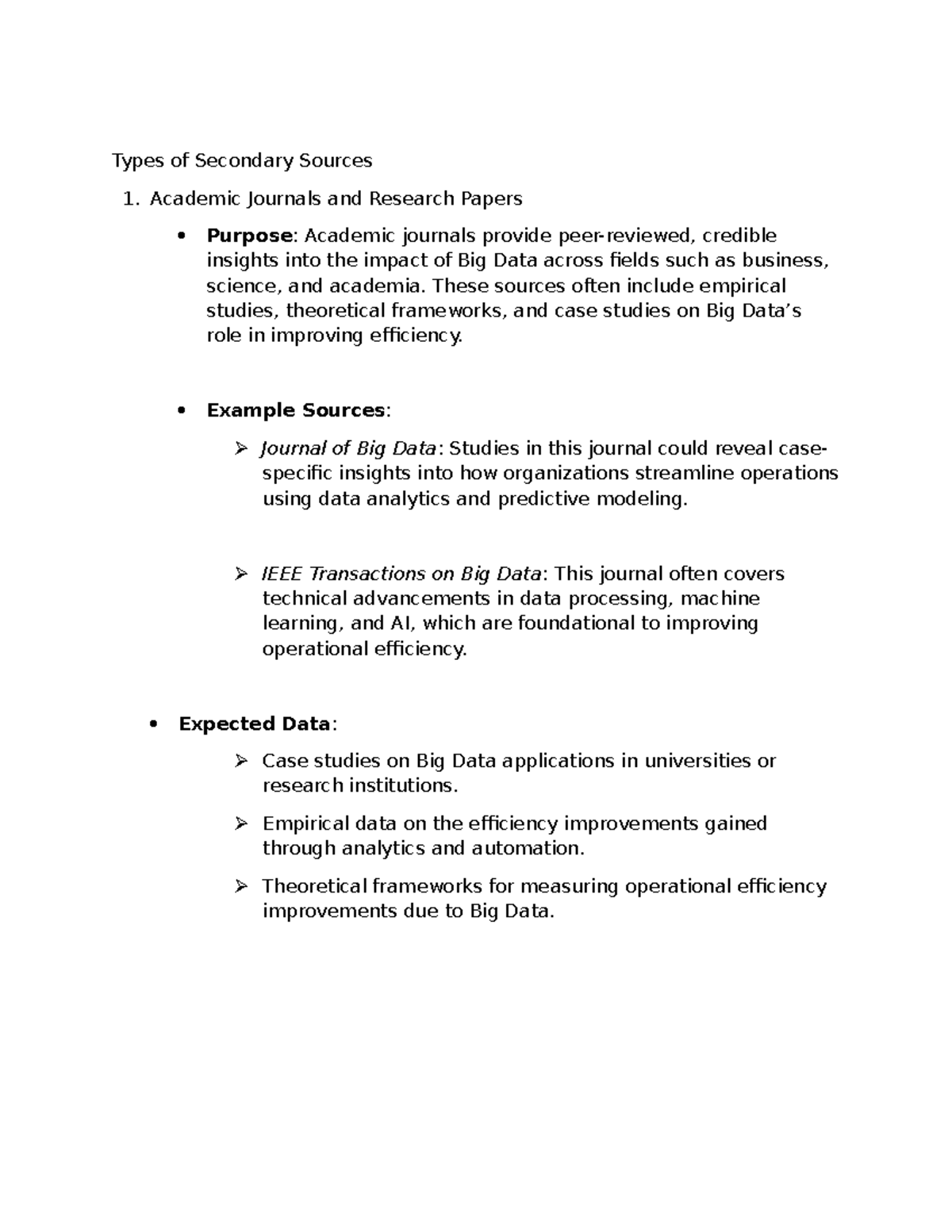 Pcp notes - Types of Secondary Sources 1. Academic Journals and ...