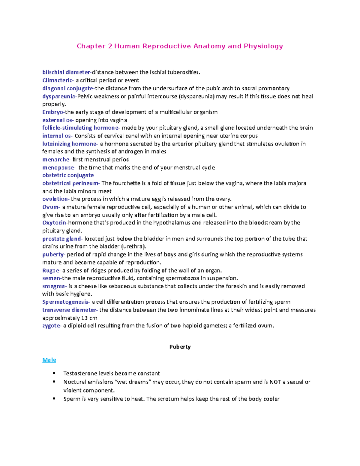 Chapter 2 Human Reproductive Anatomy and Physiology - Chapter 2 Human ...