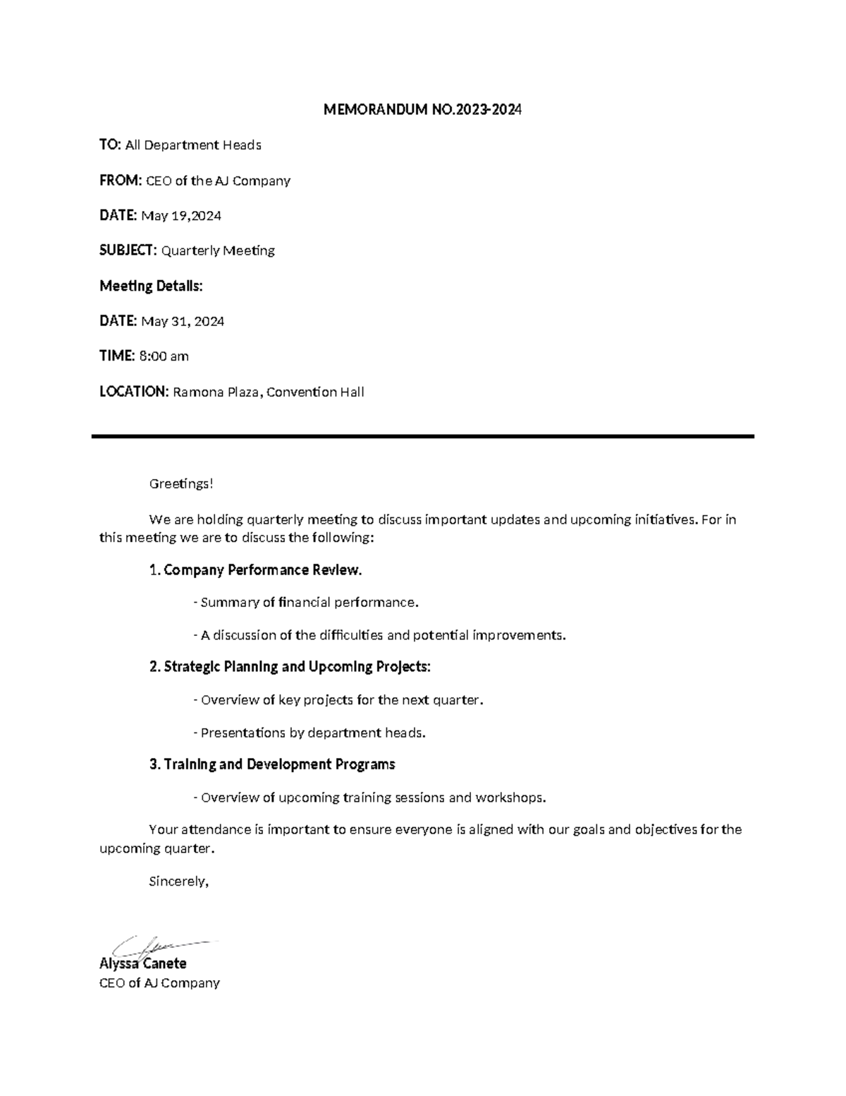 Memorandum NO - Disregard - MEMORANDUM NO- TO: All Department Heads ...