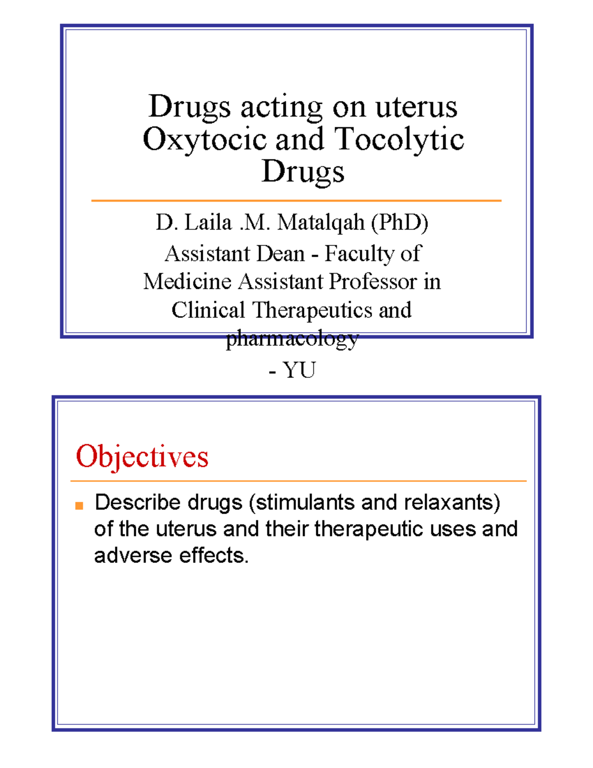 Apznza~3 - medical - Drugs acting on uterus Oxytocic and Tocolytic ...