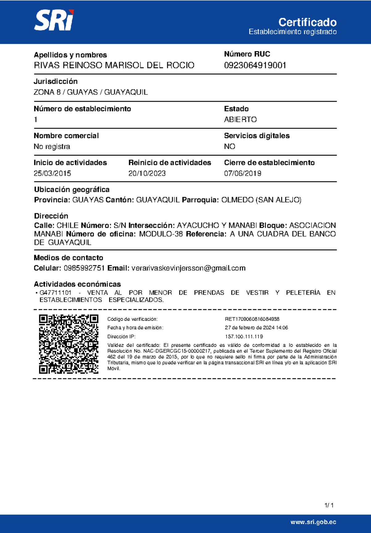 RET1709060816084938 - Whisks is - Certificado Establecimiento ...