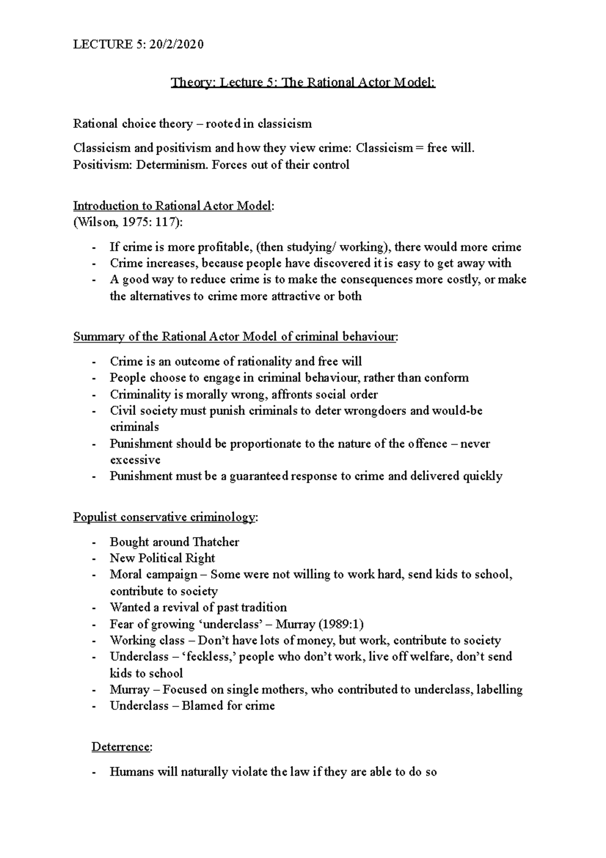 Theory - L5 notes - Rational Actor Model - Theory: Lecture 5: The ...