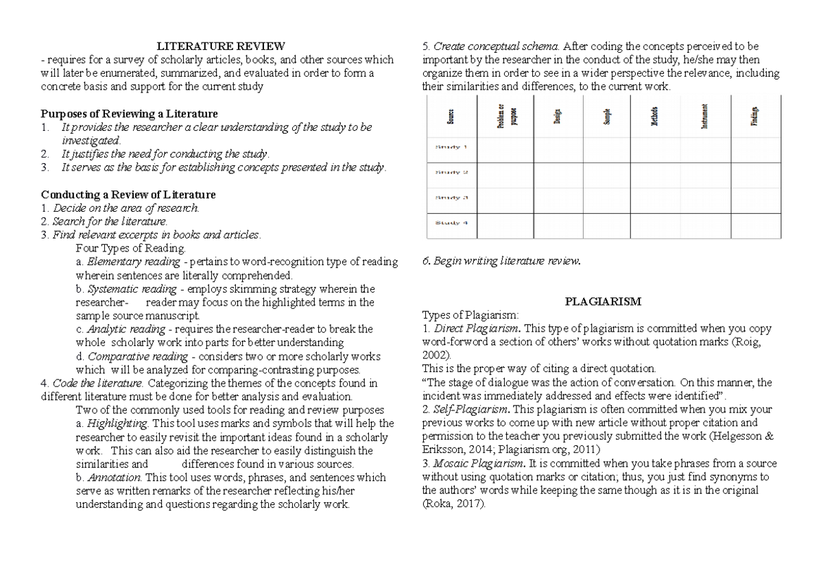 RRL-RRS - ....... - LITERATURE REVIEW - requires for a survey of ...