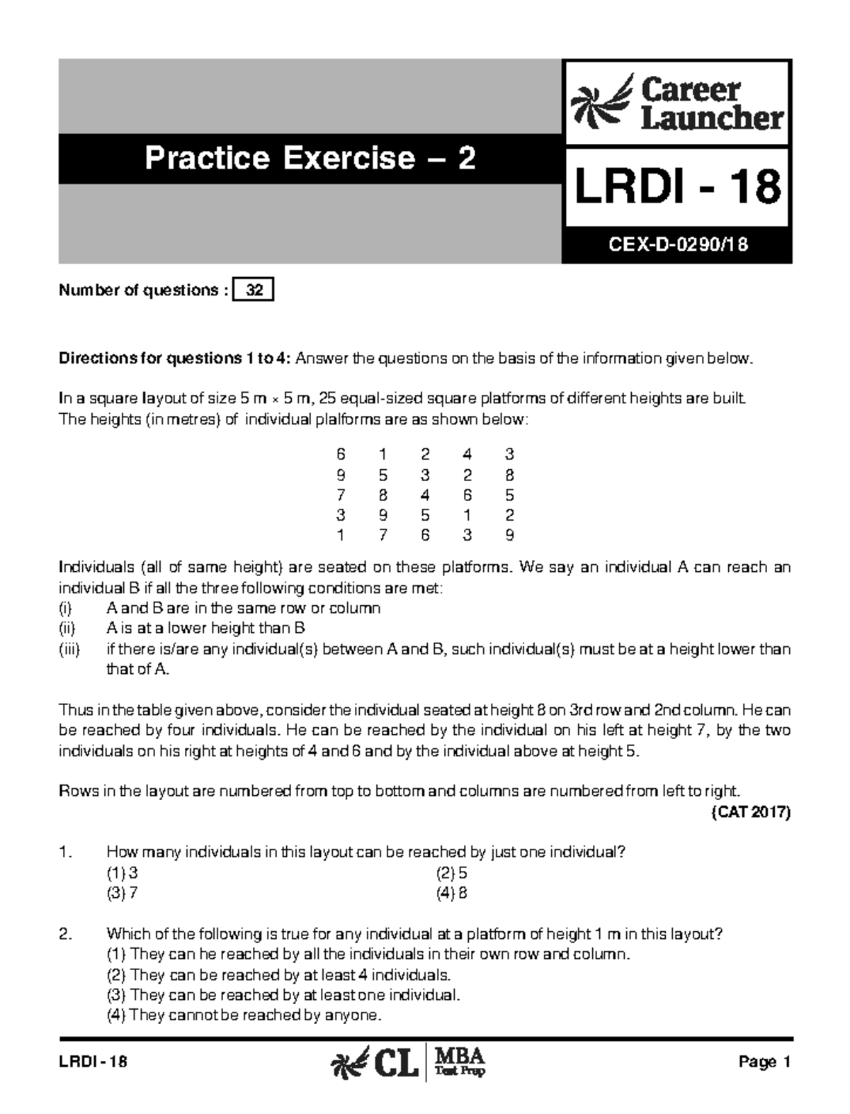 LRDI-18 Practice Exercise 2 with Solutions - LRDI - 18 Page 1 Practice Exercise – 2 LRDI - 18 ...