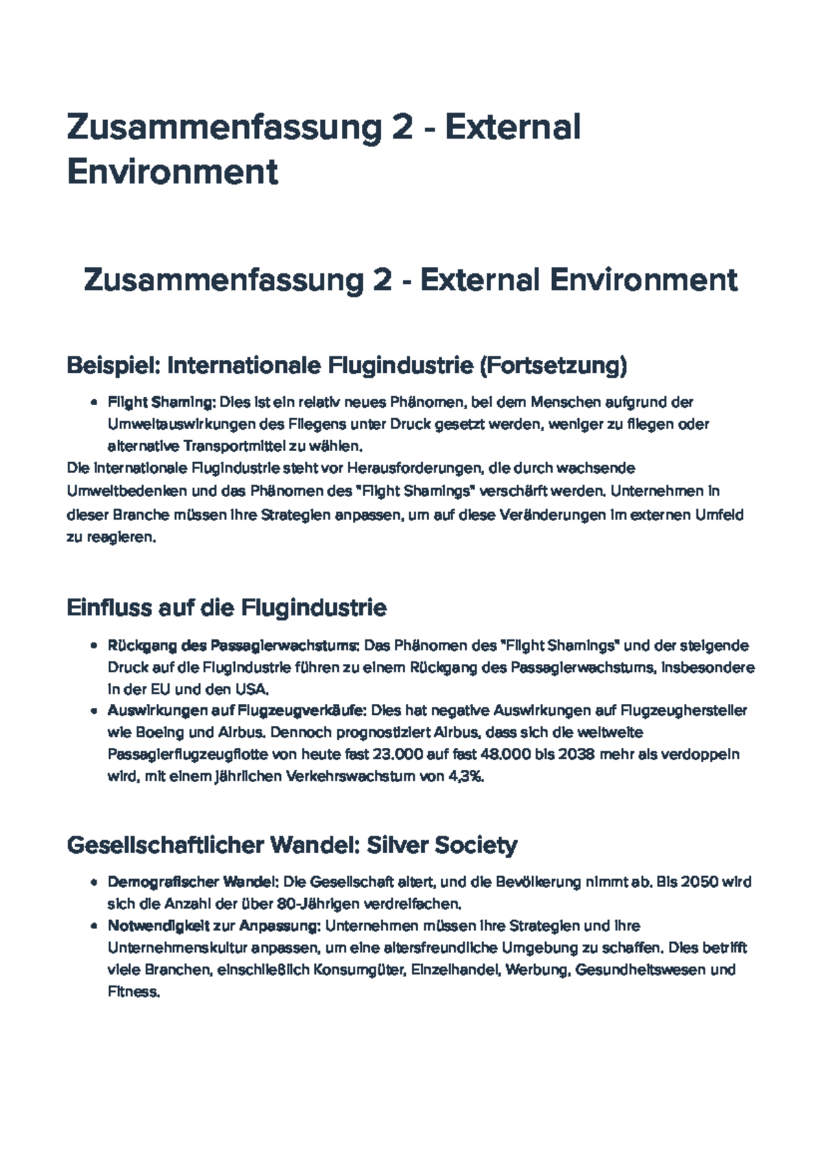 Zusammenfassung 2 - External Environment - Zusammenfassung 2 - External Environment ...
