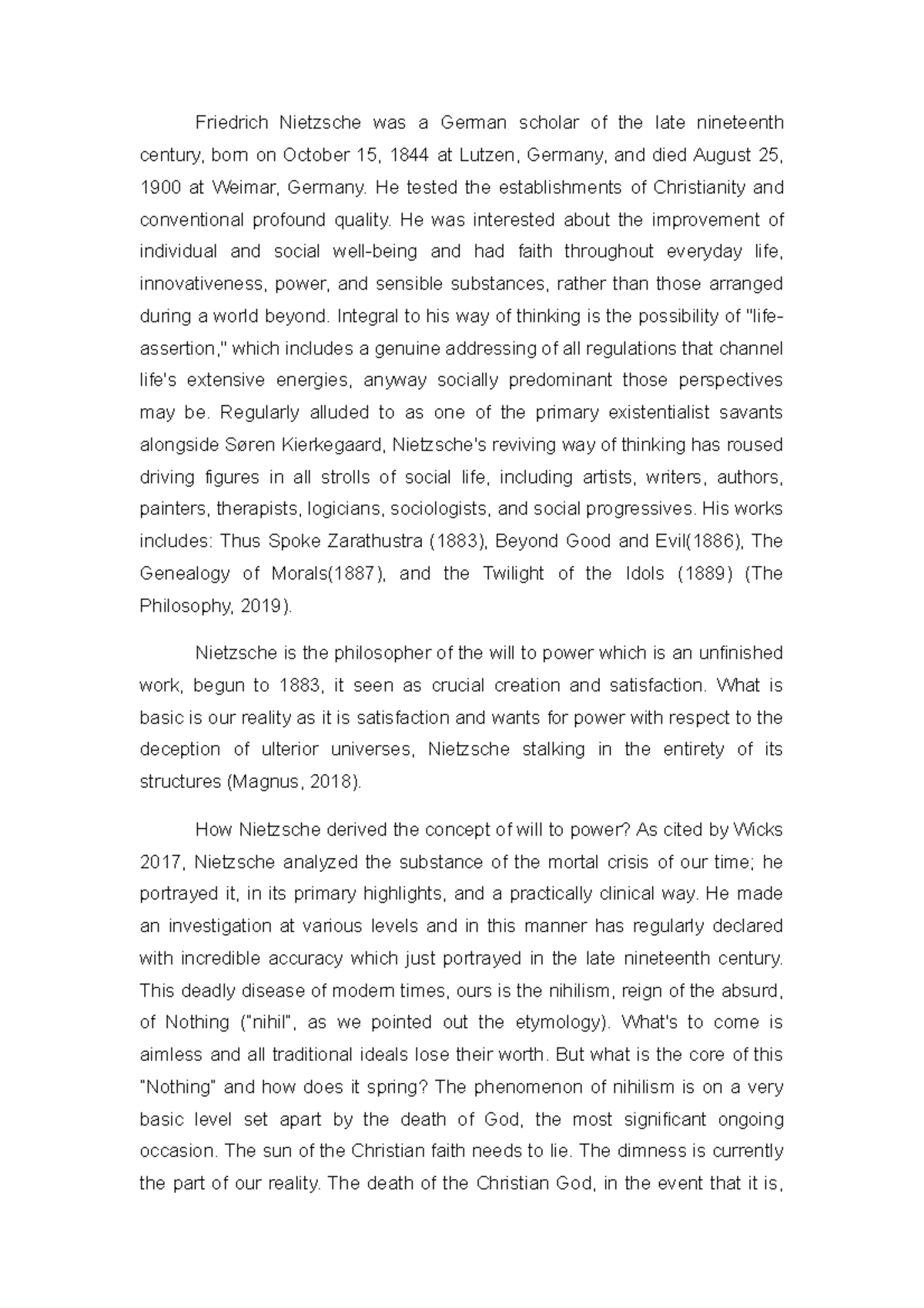 Nihilism - Friedrich Nietzsche was a German scholar of the late ...