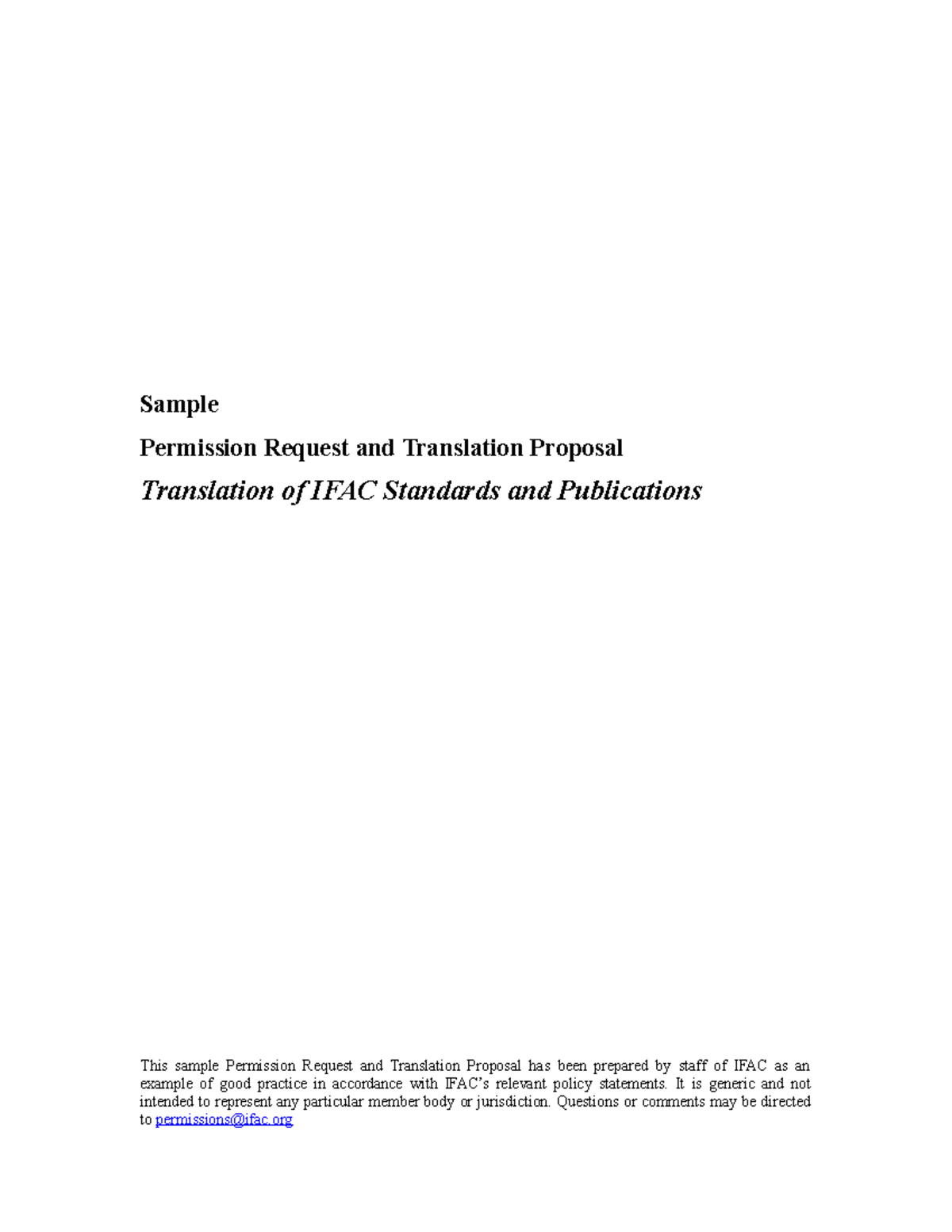 Sample Translation Proposal 2009 - Sample Permission Request and ...