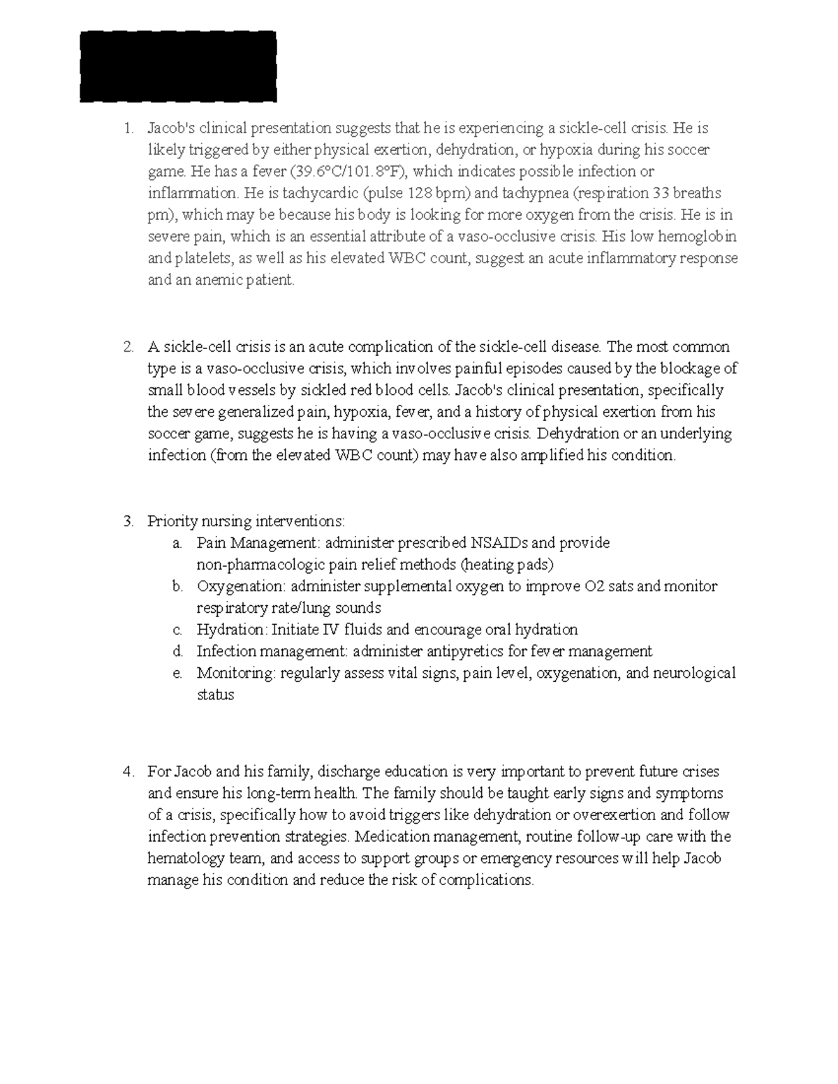 Sickle Cell Case Study - Mackenzie Higgins Sickle Cell Case Study 1 ...