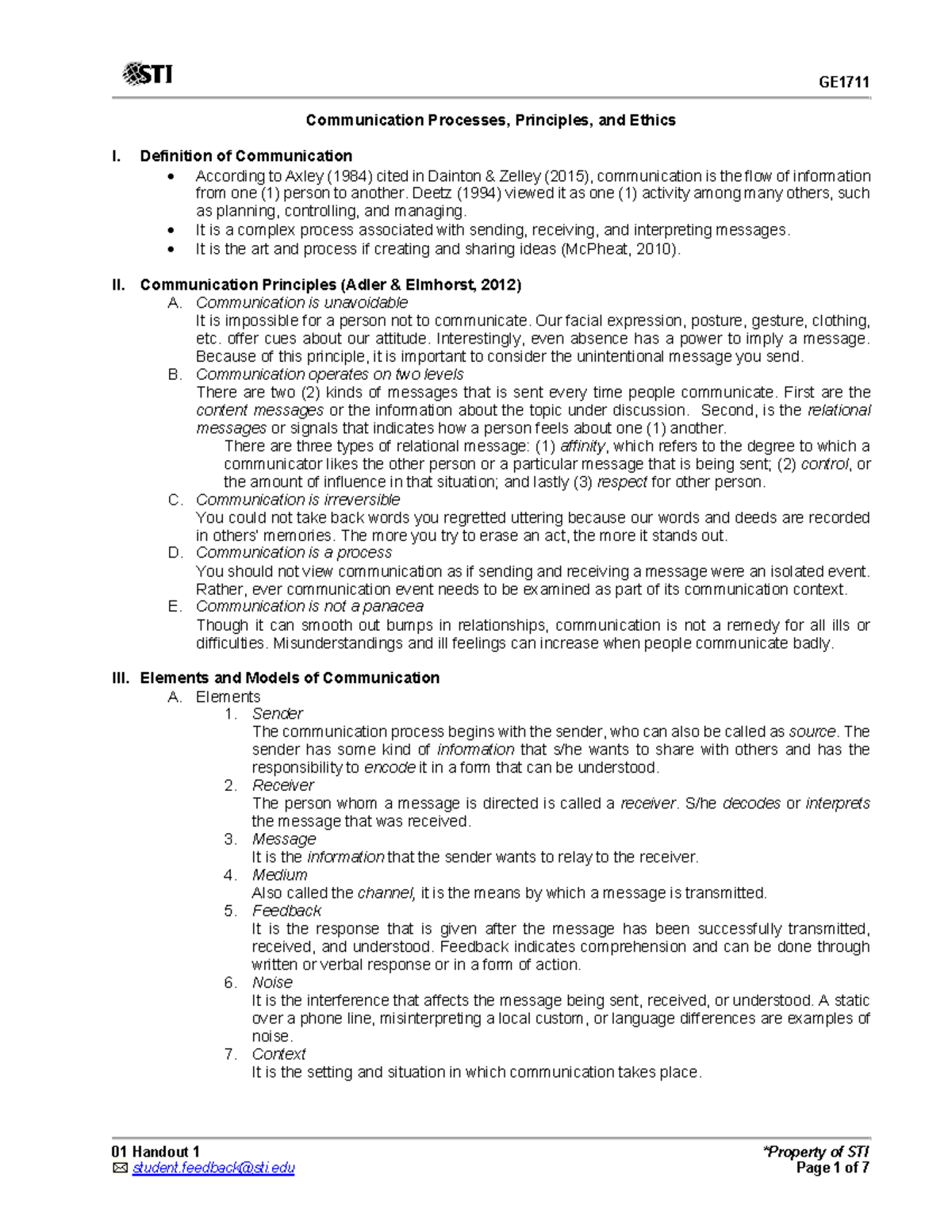 01 Handout 118 - Hgftvbjjjhg - 01 Handout 1 *Property of STI ...