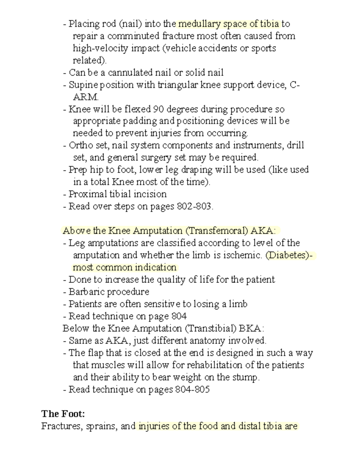 Orthopedic surgery notes 5 - Placing rod (nail) into the medullary ...