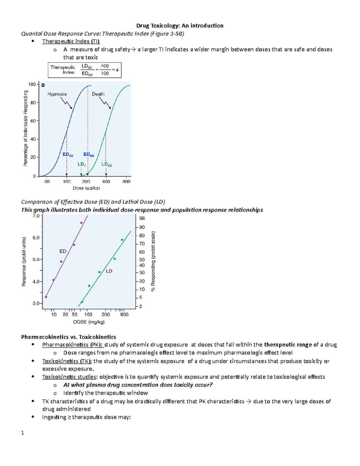 11-10 Drug Toxicology - Drug Toxicology: An introduction Quantal Dose Response Curve ...